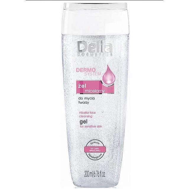 DERMO SISTEM MICELARNI GEL ZA ČIŠĆENJE LICA ZA OSETLJIVU KOŽU 200 ML - DELIA