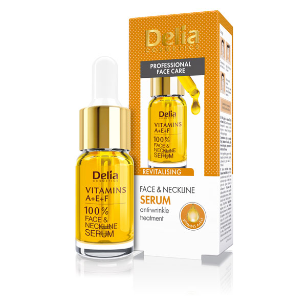 SERUM ZA LICE I VRAT SA VITAMINIMA E, A I F ZA REVITALIZACIJU 10 ML - DELIA