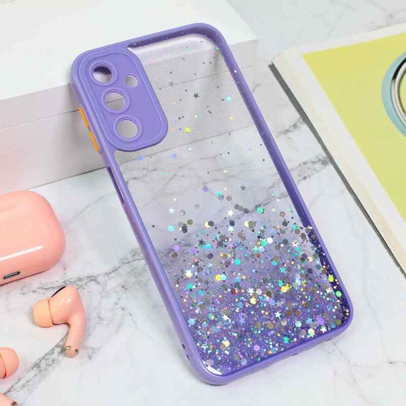 Maska Frame Glitter za Samsung A245F Galaxy A24 4G ljubicasta