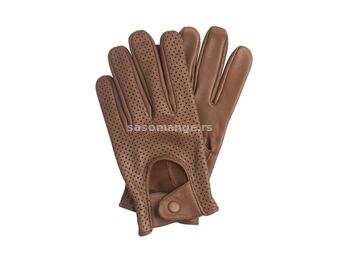 SW Kožne rukavice za vožnju svetlo braon sa rupicama veličina l