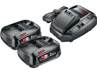 BOSCH starter set 2 x akumulator PBA 18V 2/5 Ah + punjač AL 1830 CV