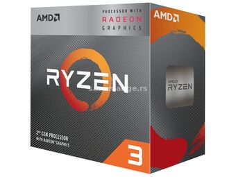 AMD CPU Desktop Ryzen 3 4C/4T 3200G (4.0GHz/6MB/65W/AM4) box/ RX Vega 8 Graphics/ with Wraith Ste...