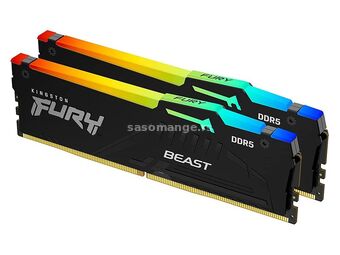 KINGSTON DIMM DDR5 32GB (2x16GB kit) 5600MT/s KF556C36BBEAK2-32 Fury Beast RGB EXPO