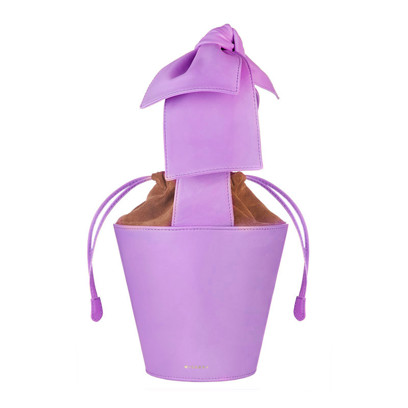 Kožna Bucket torba Lavender