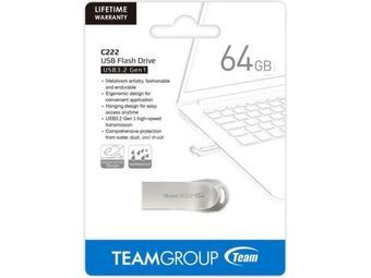 TEAM GROUP TeamGroup 64GB C222 USB 3.2 SILVER TC222364GS01