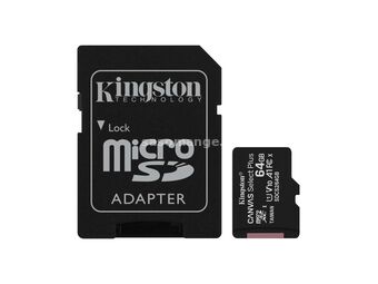 KINGSTON MICRO SD 64GB+SD adapter SDCS2/64GB