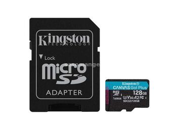 KINGSTON Memorijska kartica U3 V30 microSDXC 128GB Canvas Go Plus 170R A2 SDCG3/128GB