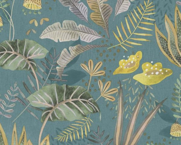 LIVINGWALLS WALLPAPER «FLORAL, BEIGE, BLUE, CREAM, GREEN» 393483