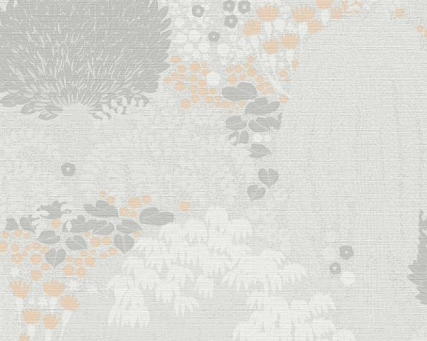 LIVINGWALLS WALLPAPER «FLORAL, GREY, PINK, WHITE» 393501