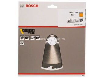 BOSCH List kružne testere Construct Wood 2608640633/ 190 x 30 x 2/6 mm; 12