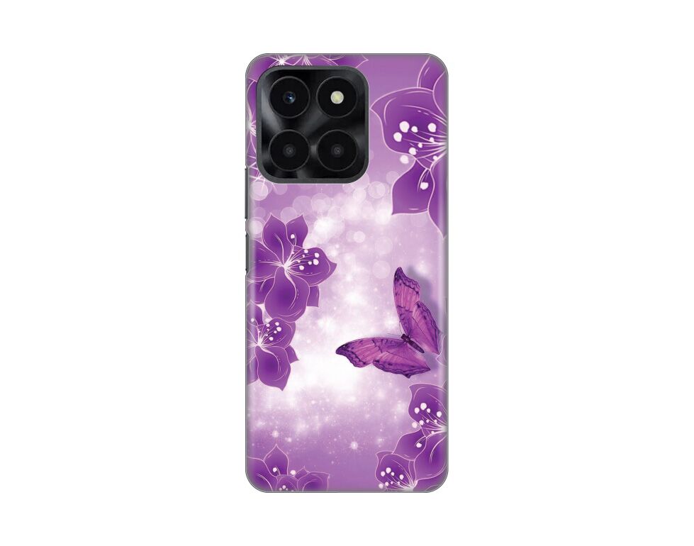 Silikonska futrola PRINT - Huawei Honor X6a Butterfly And Flowers
