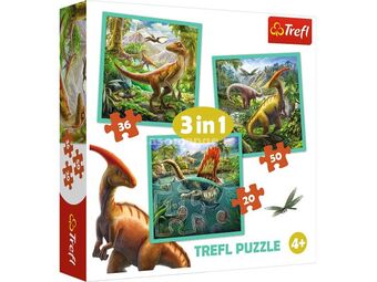 TREFL Puzzle Svet Dinosaurusa 3u1 (20/36/50 delova)