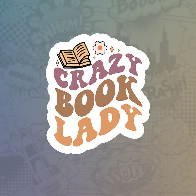 CRAZY BOOK LADY STIKER