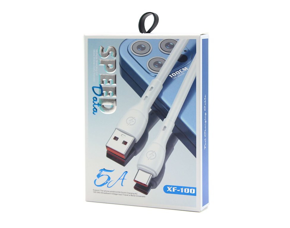 Data kabl micro USB XF-100 5A 1m beli