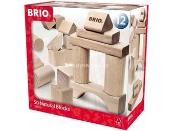 BRIO Set kocki/ natural 50 komada