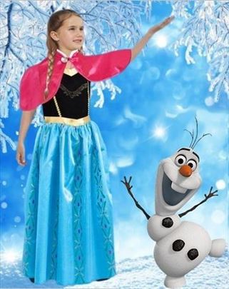 Ana Frozen haljina ogrtač Anna kostim za decu m6
