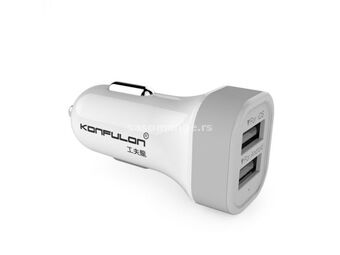 KONFULON USB Auto punjač/ 10W/ C17 - 2/1A/ bela