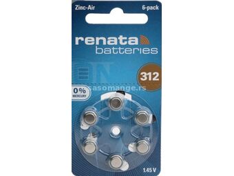 RENATA Baterija ZA312 1/45V Zink-Air/ 6kom (cena po komadu)