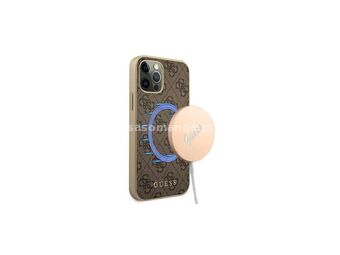 GUESS Futrola za iPhone 13 Pro Brown 4G Collection MagSafe