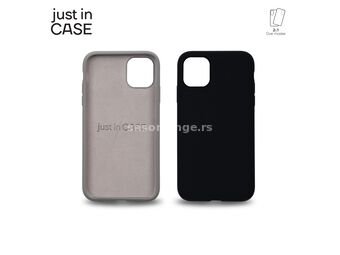 JUST IN CASE 2u1 Extra case MIX za iPhone 11/ crna/siva