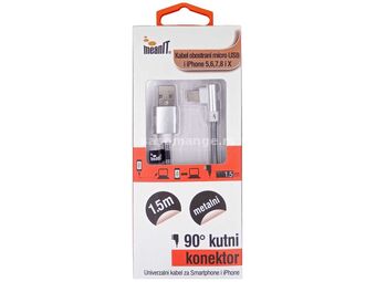 MEANIT USB kabl za iPhone/ FLIP/ 1A/ 2m/ beli