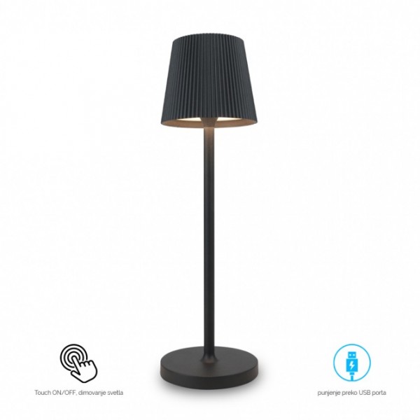 BB- LAMPA, STONA, PUNJIVA, T16011, 3W, 3000K, IP54, CRNA 201914