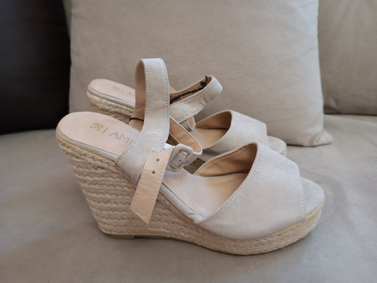 AMISU sandale espadrile bež 38