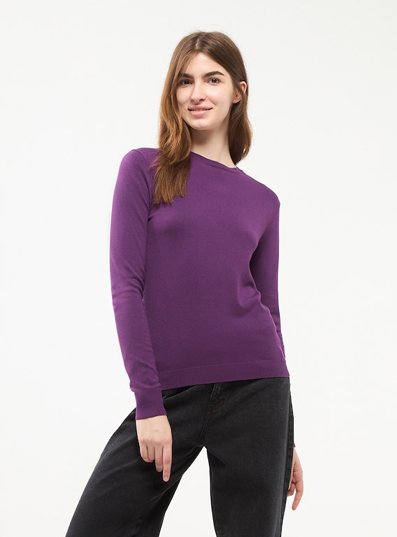 Viscose top with crew neckline Ljubičasta