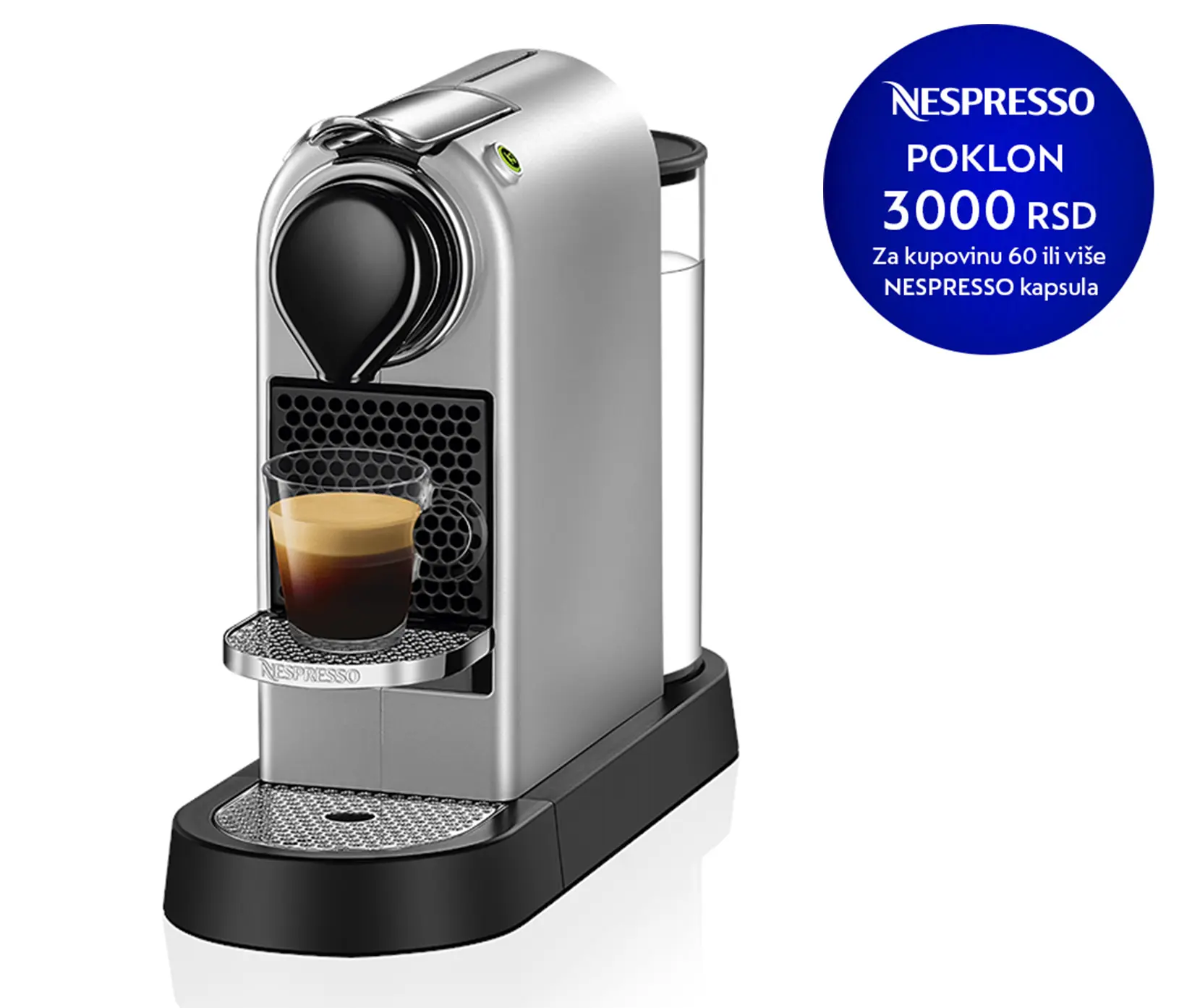 NESPRESSO Aparat za espreso CitiZ srebrni