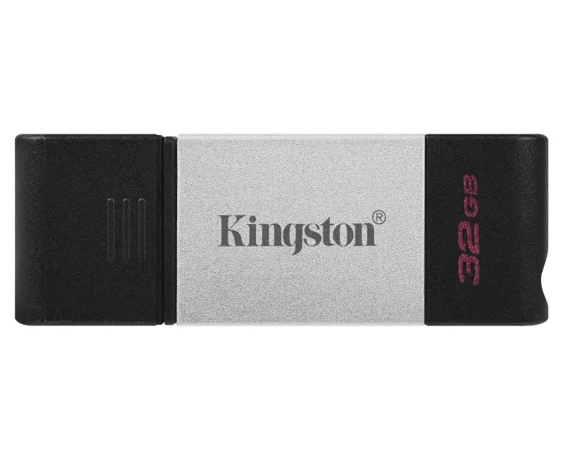 KINGSTON USB-C flash 32GB DataTraveler 80 3.2 DT80 crno-sivi