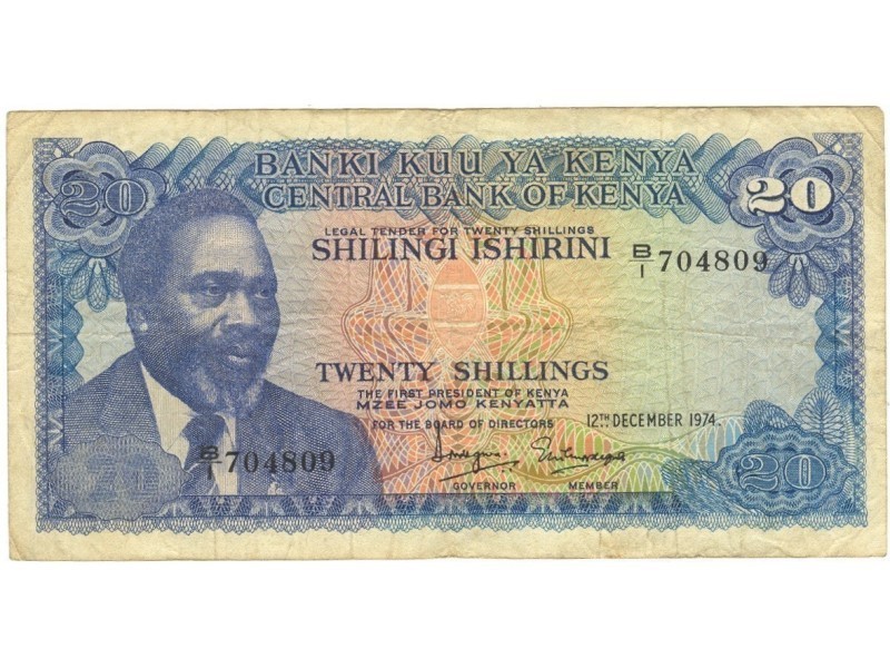 Kenija 20 shillings 1974