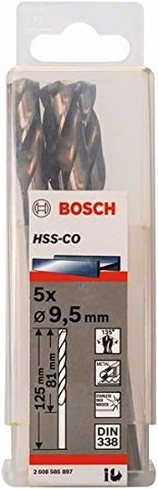 Bosch burgija za metal HSS-Co, DIN 338 9.5 mm, 2608585897, 1 komad