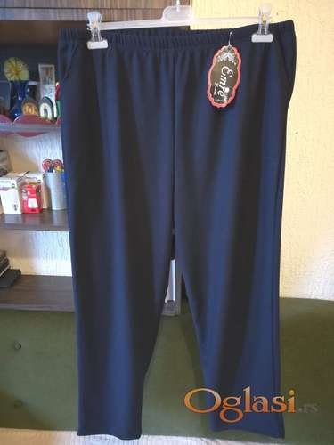 Nove zenske pantalone za punije dame i devojke Emre Crne Teget 3XL 4XL Novo