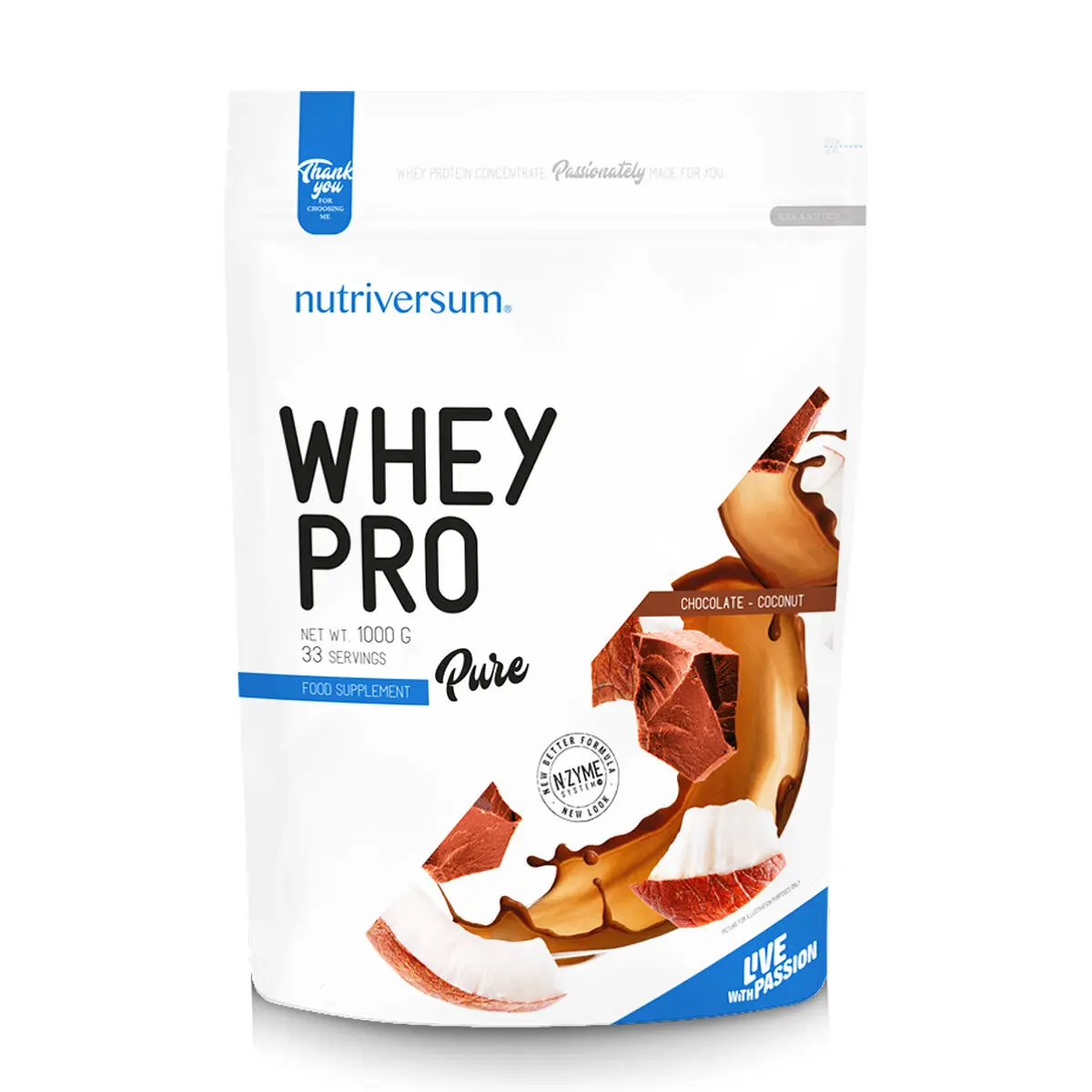 NUTRIVERSUM Whey Pro protein čokolada-kokos 1kg