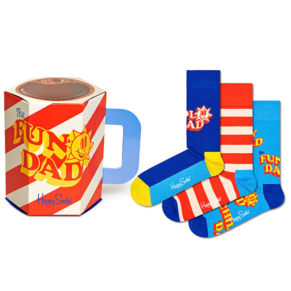 HAPPY SOCKS HAPPY SOCKS UNISEX CARAPE 3-PACK FATHER OF THE YEAR SOCKS GIFT SET UNISEX