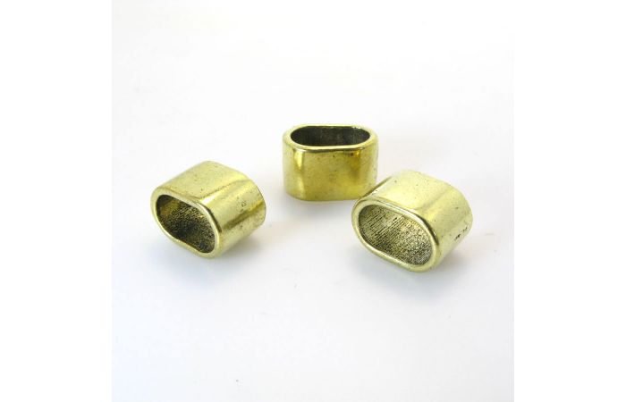 Metalna perla 14 x 9.5 x 9 mm, rupa oko 10,5 x 6,5 mm- boja antik zlatna ( R165AZ )