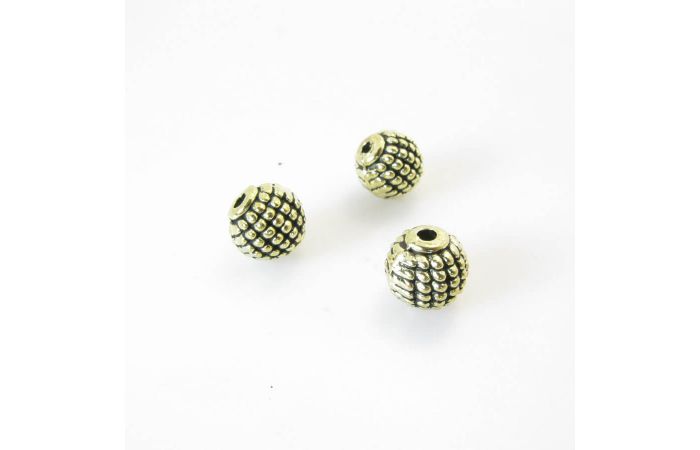 Metalna perla 8 mm, rupa oko 1.5 mm- boja antik bronza ( R156AM )