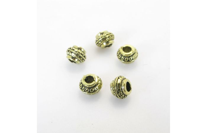 Metalna perla 8,5 x 6,5 mm, rupa oko 3.5 mm- boja antik bronza ( R154AM )