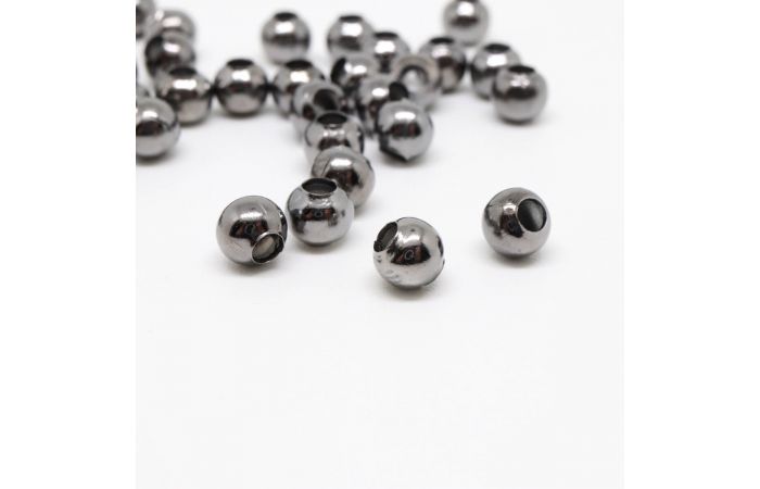 Metalne perle/razdelnici 4 mm. Pakovanje sadrži 200 komada - boja hematit crna .(100452)