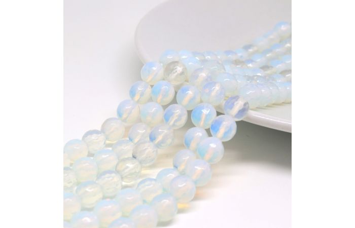 Opalit perle 10 mm faset, Cena je data za 1 niz od oko 39cm, Niz sadrži oko 40 perli ( 1138013 )