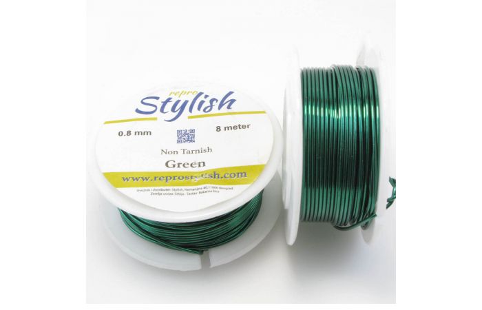 Bižuterijska žica u boji- GREEN Non Tarnish 0,8 mm. BZGR08