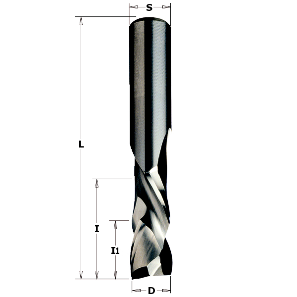Solid carbide up & downcut spiral bits
