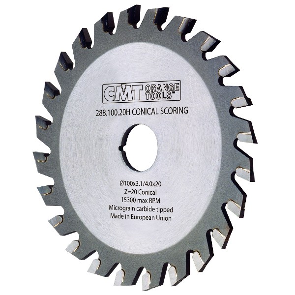 Industrial conical scoring blades