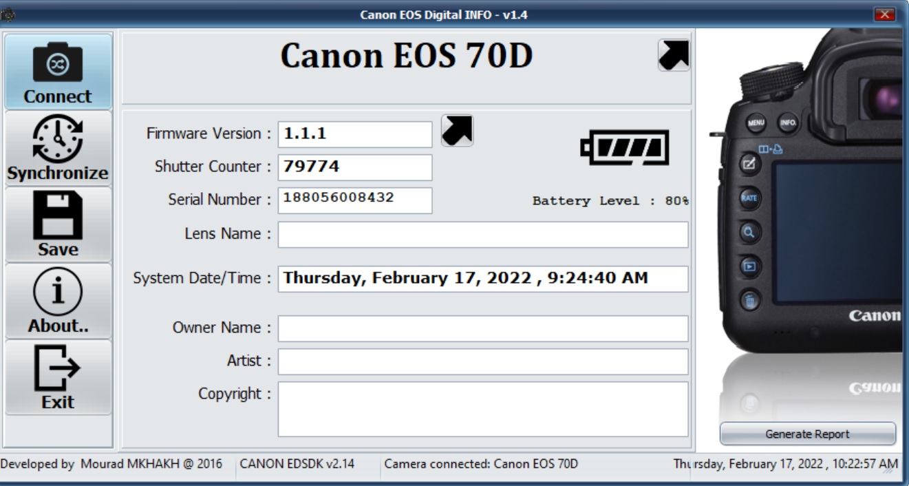 Canon EOS 70D DSLR Camera (Body Only)