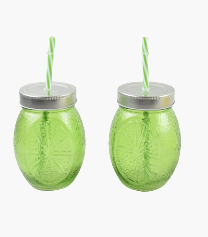 Čaša sa slamčicom – dve u setu – zelena