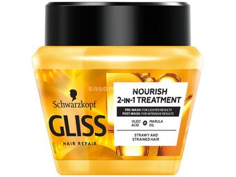 GLISS Maska za kosu u teglici Oil nutritive/ 2u1/ 300 ml