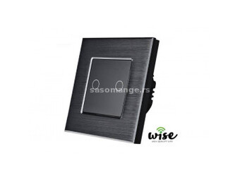 Wifi pametni prekidač, aluminijumski panel crni - 2 tastera WP0043
