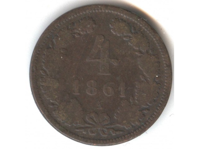Austrija 4 kreuzer 1861 A