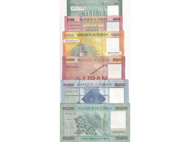 LEBANON Liban kompletan set novčanica 2016/2023 UNC