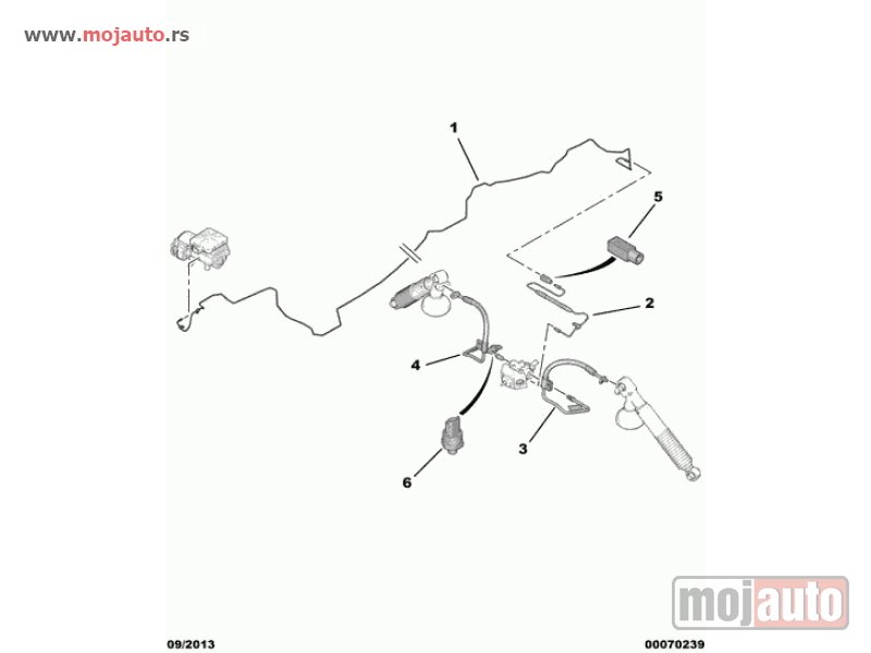 Citroen C5 Crevo Hidrauleke Zadnje Desno 08- NOVO